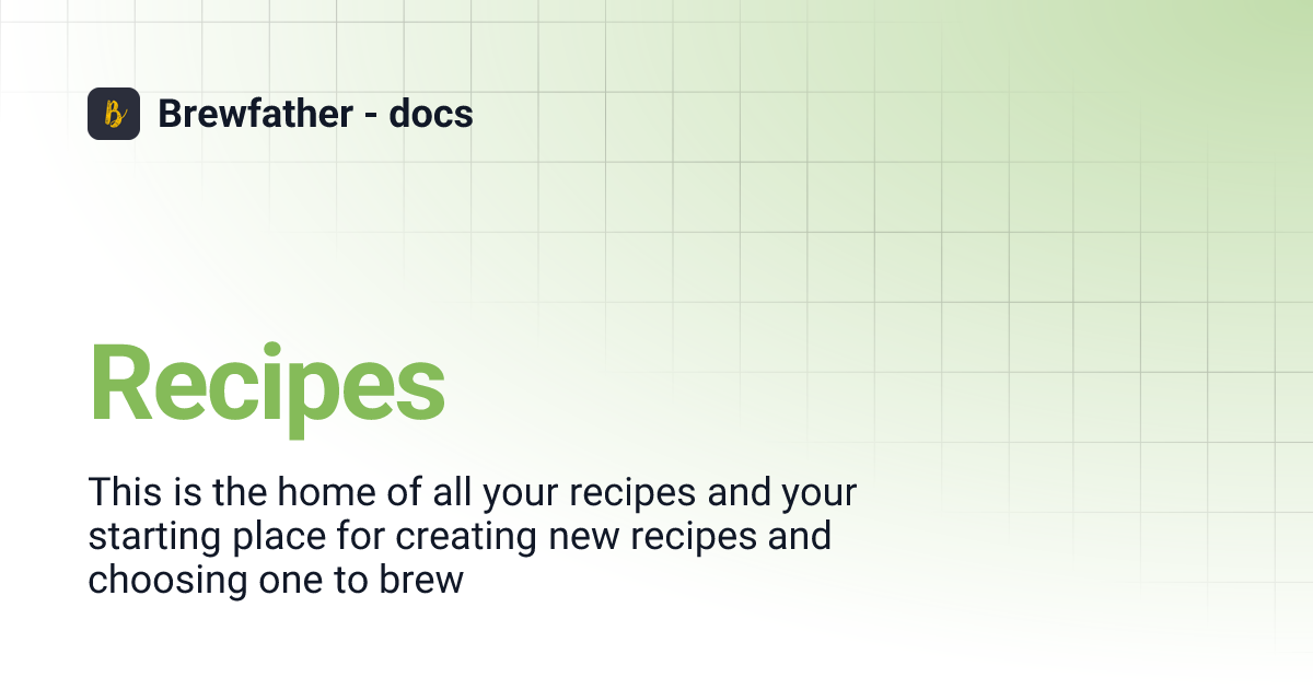 Recipes | Brewfather - docs