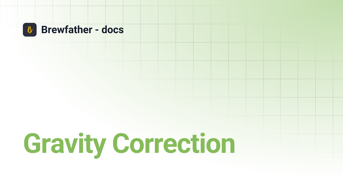Gravity Correction | Brewfather - docs