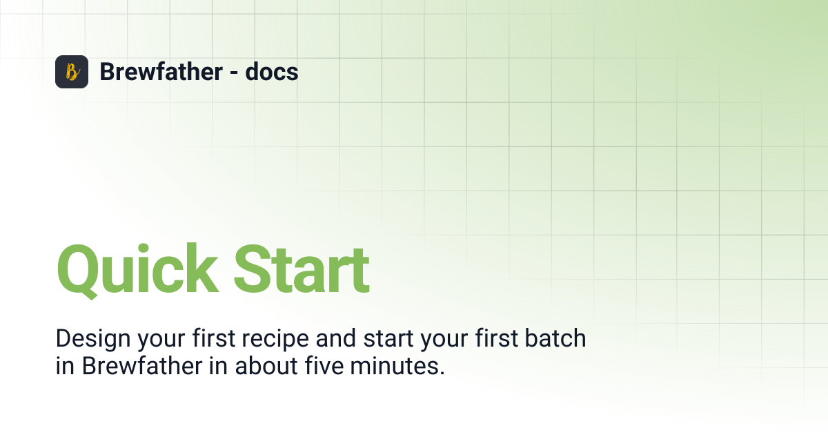 Quick Start | Brewfather - docs